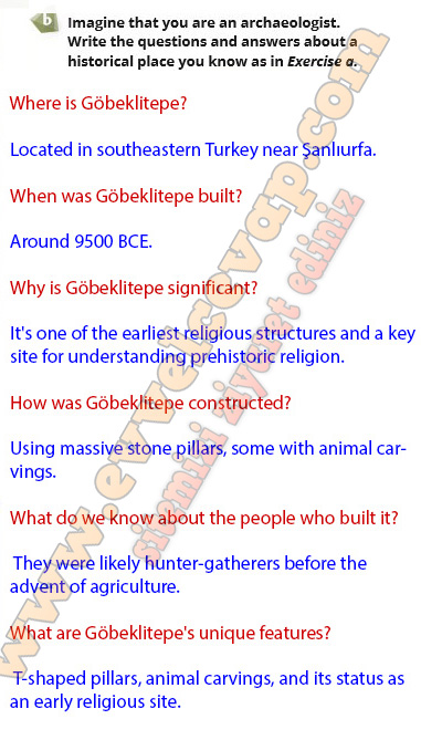 Imagine that you are an archaeologist. Write the questions and answers ...