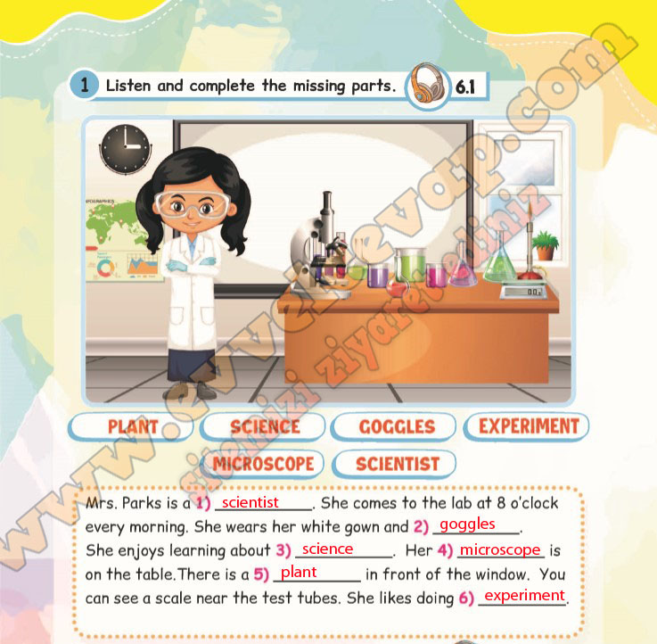 Listen and complete the missing Parts.