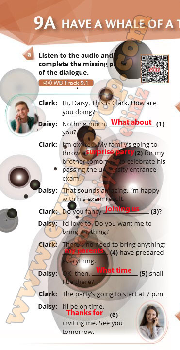 Listen to the audio and complete the missing parts of the dialogue.