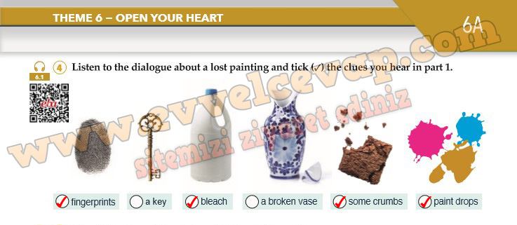 Listen to the dialogue about a lost painting and tick ( ) the clues you ...