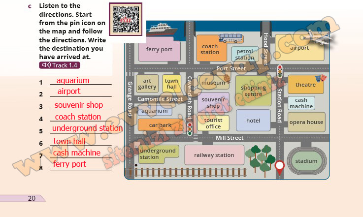 Listen to the directions. Start from the pin icon on the map and follow ...