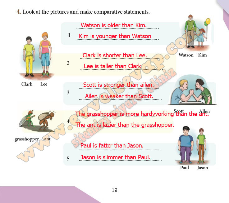 Look at the pictures and make comparative statements. - Evvel Cevap