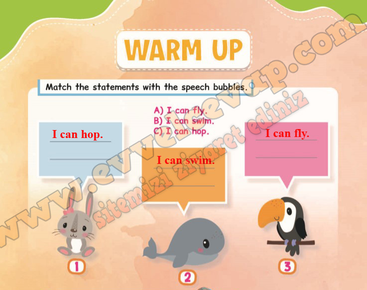 Match the statements with the speech bubbles.