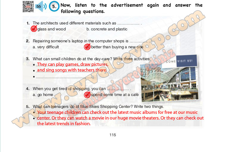 Now, listen to the advertisement again and answer the following questions.