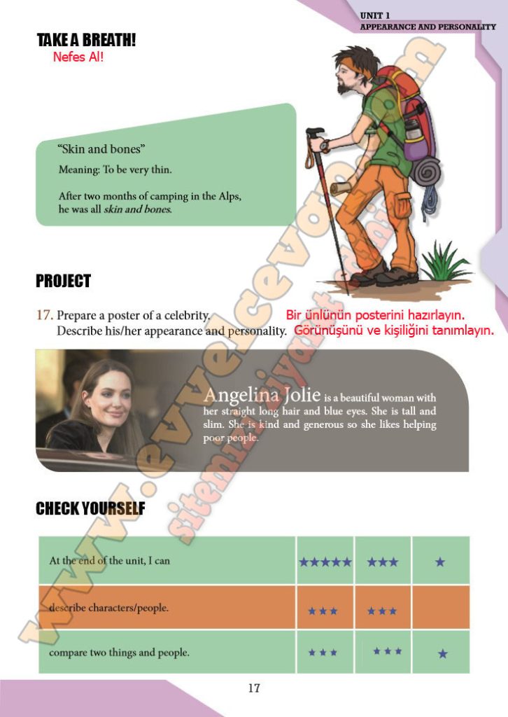 Prepare a poster of a celebrity. Describe his/her appearance and ...