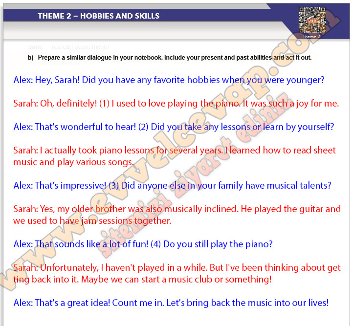 Prepare a similar dialogue in your notebook. Include your present and ...