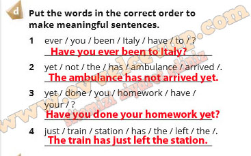 Put the words in the correct order to make meaningful sentences.