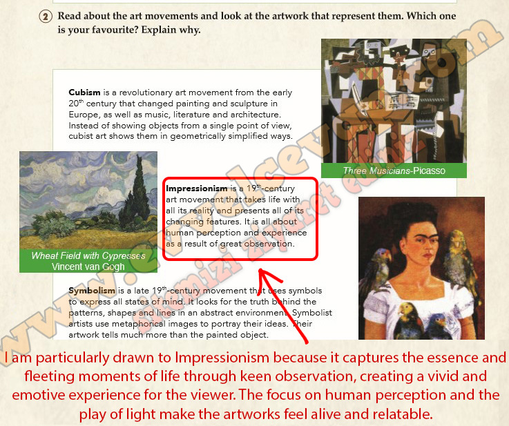 Read about the art movements and look at the artwork that represent ...