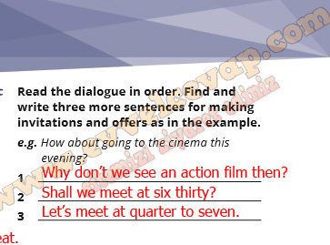 Read the dialogue in order. Find and write three more sentences for ...