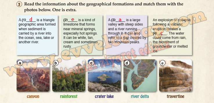 Read the information about the geographical formations and match them ...