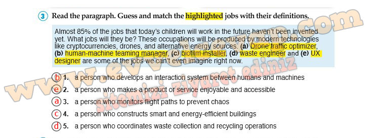 Read the paragraph. Guess and match the highlighted jobs with their ...
