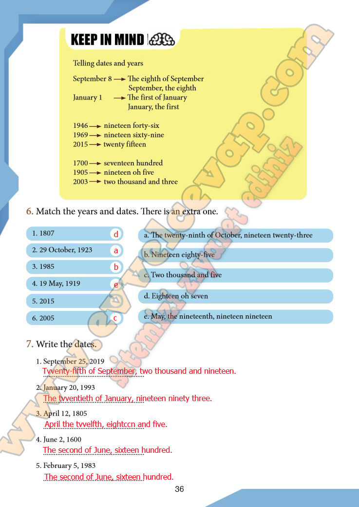 Telling dates and years