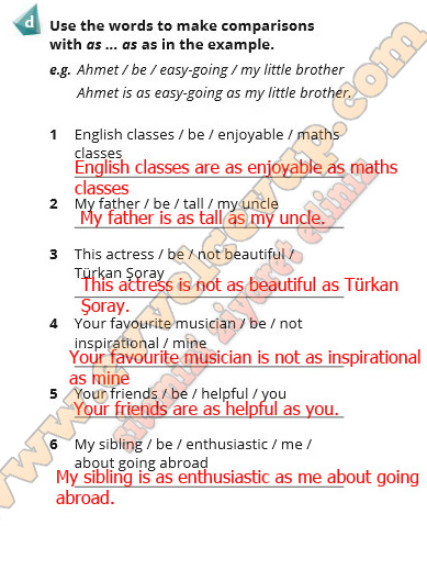 Use the words to make comparisons with as ... as as in the example.