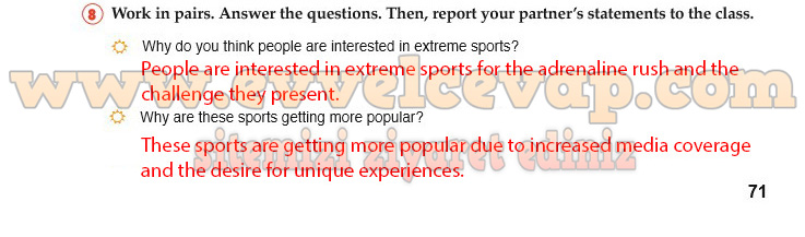Work in pairs. Answer the questions. Then, report your partner's statements to the class.