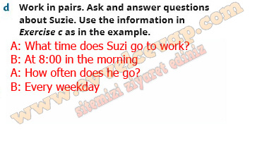 Work in pairs. Ask and answer questions about Suzie. Use the information in Exercise c as in the ...