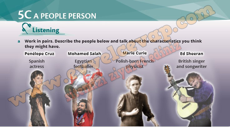 Work in pairs. Describe the people below and talk about the ...