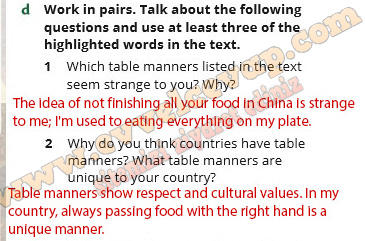Work in pairs. Talk about the following questions and use at least ...