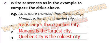 Write sentences as in the example to compare the cities above.