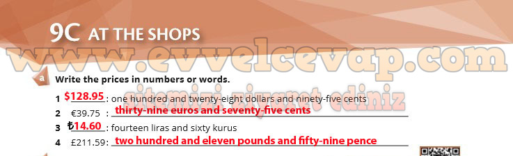 Write the prices in numbers or words. - Evvel Cevap