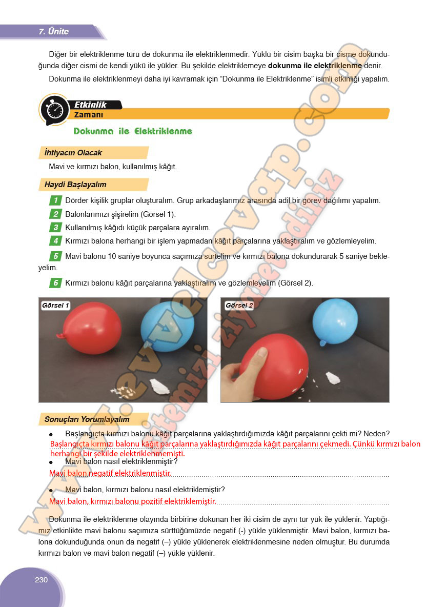 8. Sınıf Ata Yayınları Fen Bilimleri Ders Kitabı Cevapları Sayfa 228 ...