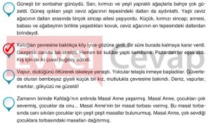 Keloğlan ve Gül Kız Dinleme Metni Cevapları (6. Sınıf Türkçe)