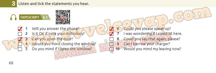 Listen and tick the statements you hear.