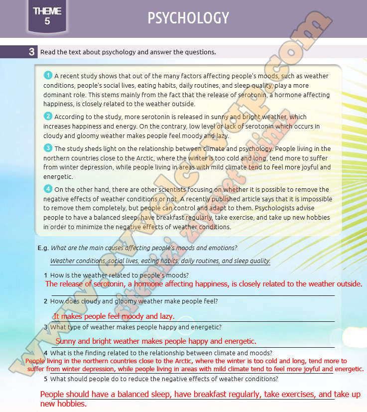 Read the text about psychology and answer the questions.