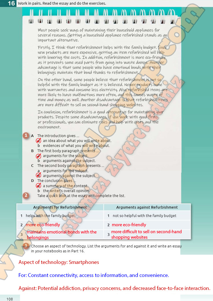 Work in pairs. Read the essay and do the exercises.