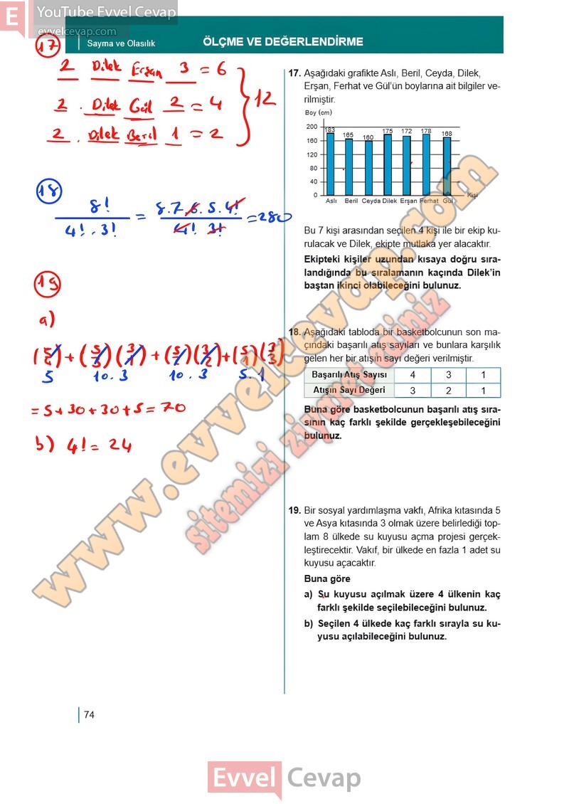 10. Sınıf Matematik Ders Kitabı Cevapları Meb Yayınları Sayfa 74