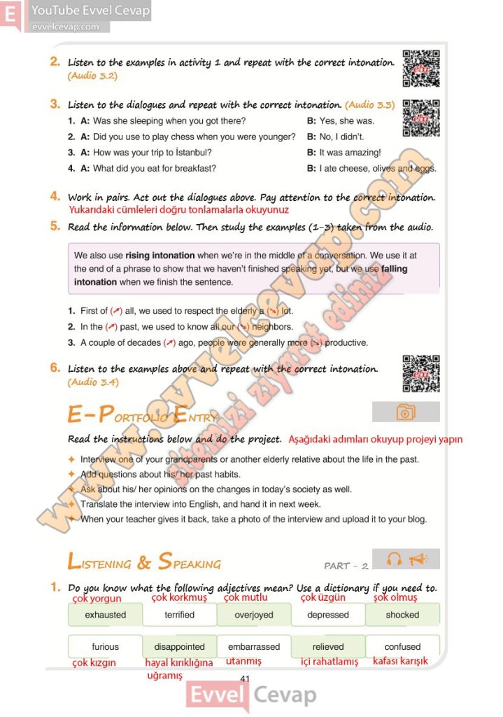 11. Sınıf İngilizce Ders Kitabı Cevapları Yıldırım Yayınları Sayfa 41
