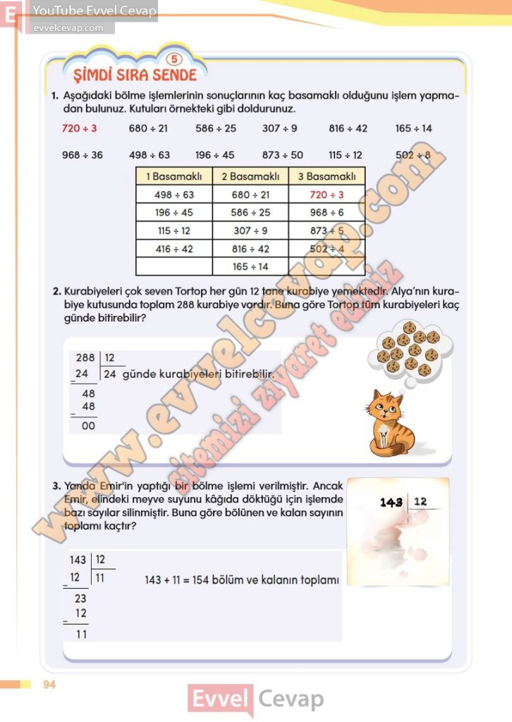 4. Sınıf Matematik Ders Kitabı Cevapları Sayfa 89-90-91-92-93-94