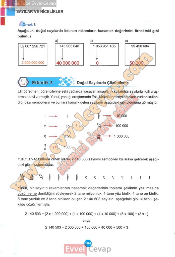 5. Sınıf Matematik Ders Kitabı Cevapları Meb Yayınları (1. Kitap) Sayfa 104