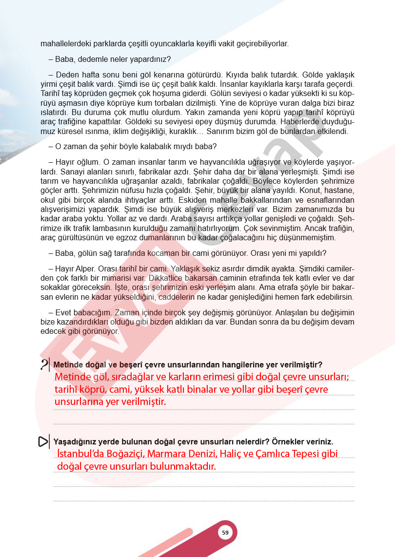 5. Sınıf Sosyal Bilgiler Ders Kitabı Cevapları Sayfa 58-59-60-61-62-63