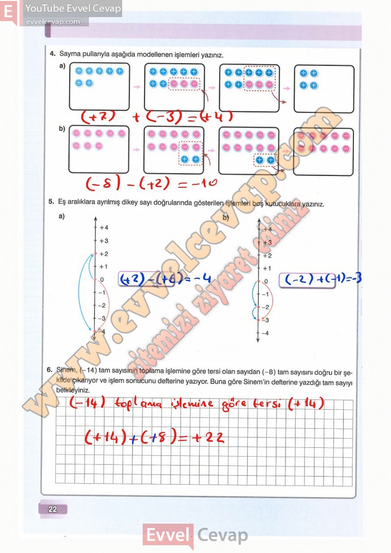 7. Sınıf Matematik Ders Kitabı Cevapları Edat Yayınları Sayfa 22