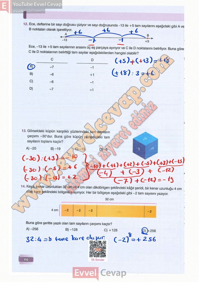 7. Sınıf Matematik Ders Kitabı Cevapları Edat Yayınları Sayfa 46