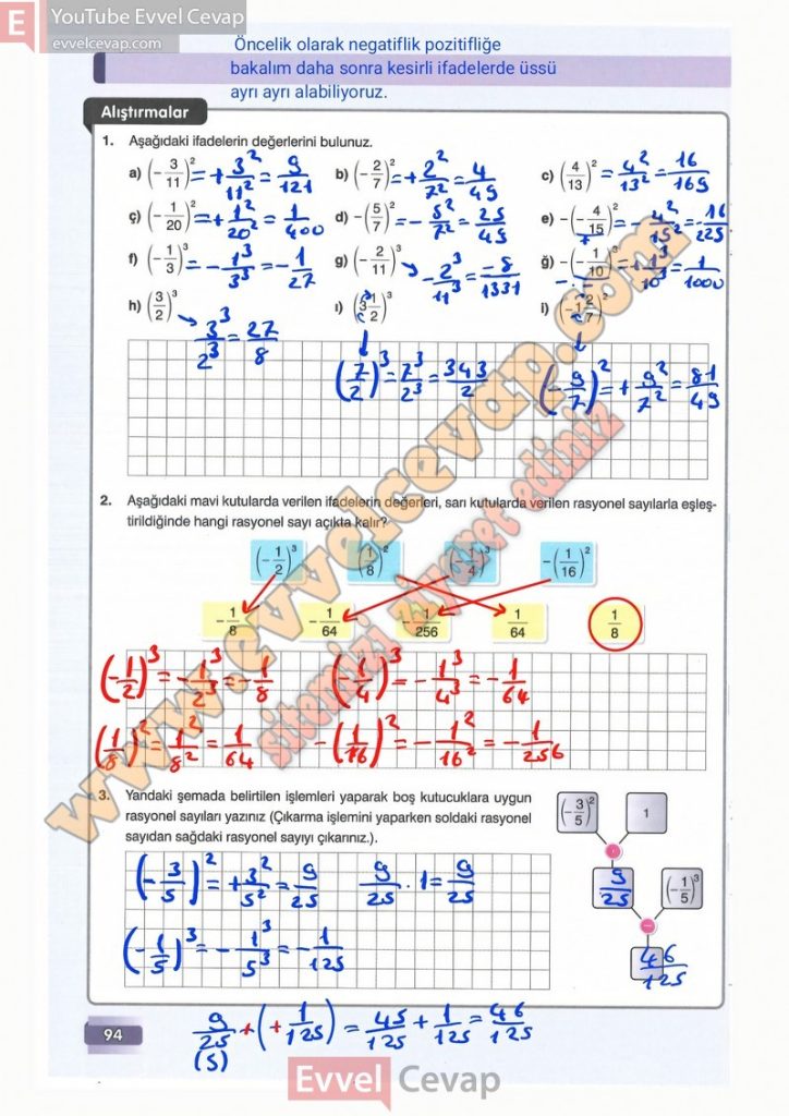 7. Sınıf Matematik Ders Kitabı Cevapları Edat Yayınları Sayfa 94
