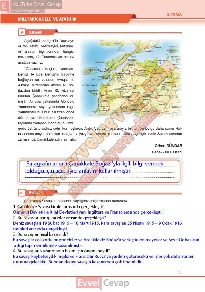 7. Sınıf Özgün Yayıncılık Türkçe Ders Kitabı Cevapları Sayfa 43-44-45 ...