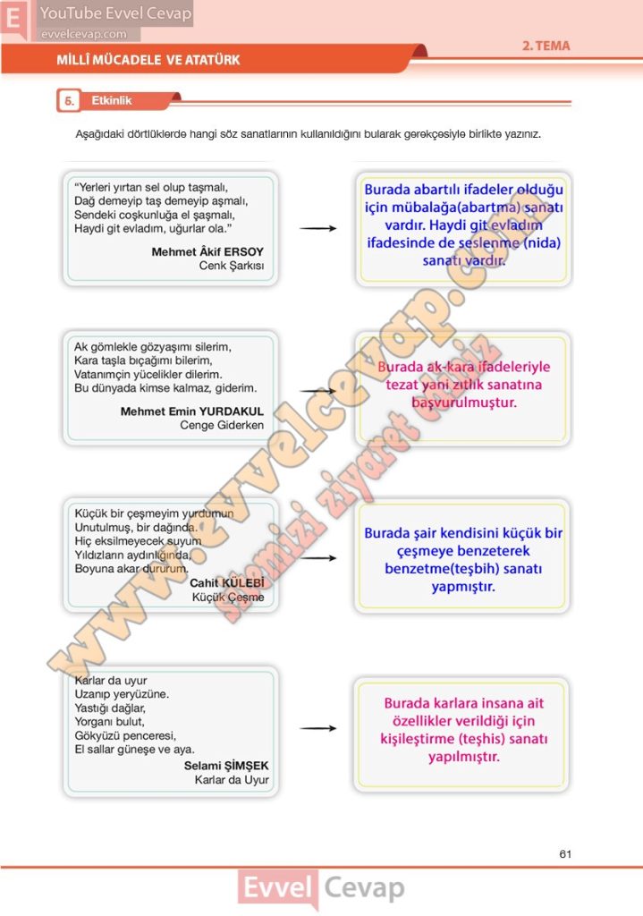 7. Sınıf Özgün Yayıncılık Türkçe Ders Kitabı Cevapları Sayfa 54-55-56 ...