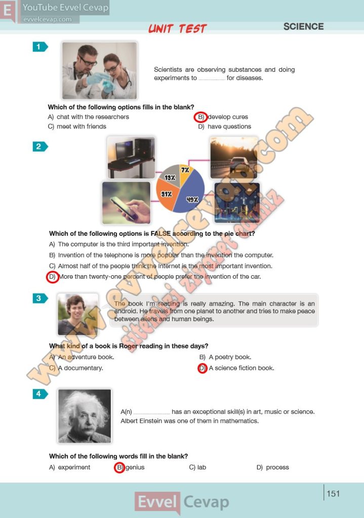 8. Sınıf İngilizce Ders Kitabı Cevapları Bilim ve Kültür Yayınları Sayfa 151