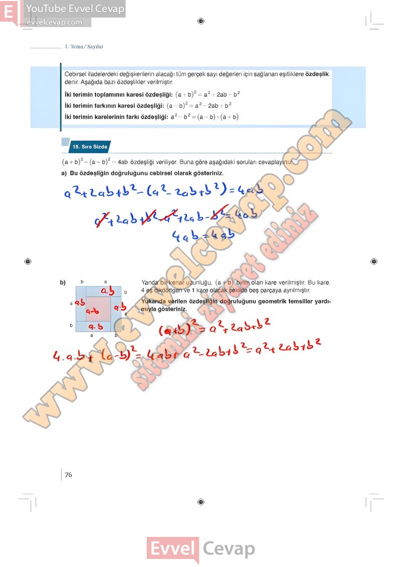 9. Sınıf Matematik Ders Kitabı Cevapları Sayfa 67-68-69-70-71-72-73-74-75-76-77-78-79-80-81