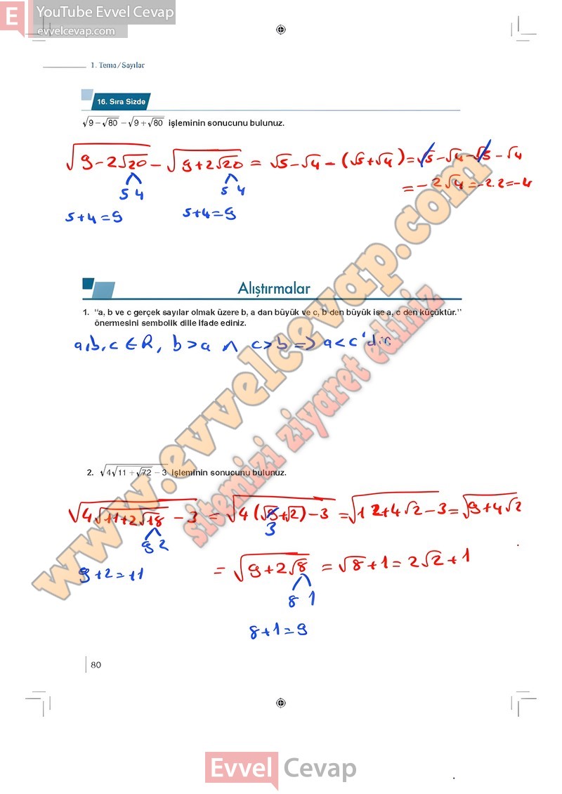 9. Sınıf Matematik Ders Kitabı Cevapları Sayfa 67-68-69-70-71-72-73-74-75-76-77-78-79-80-81