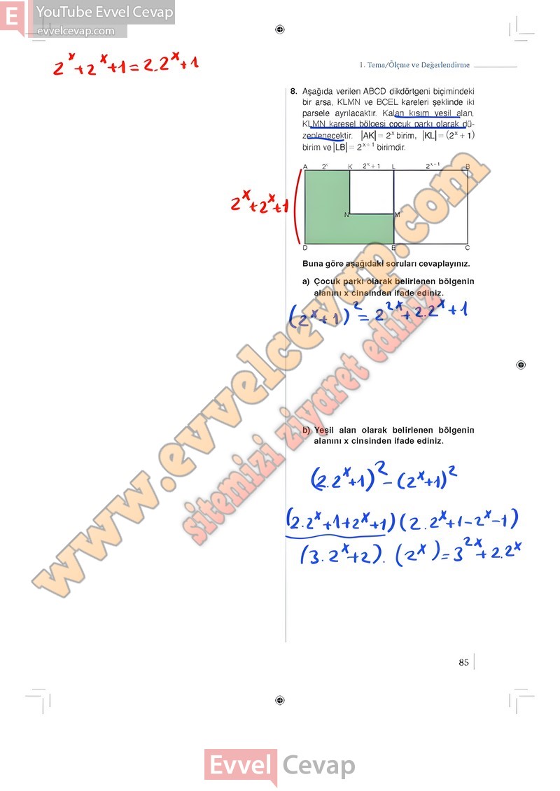 9. Sınıf Matematik Ders Kitabı Cevapları Sayfa 82-83-84-85-86-87