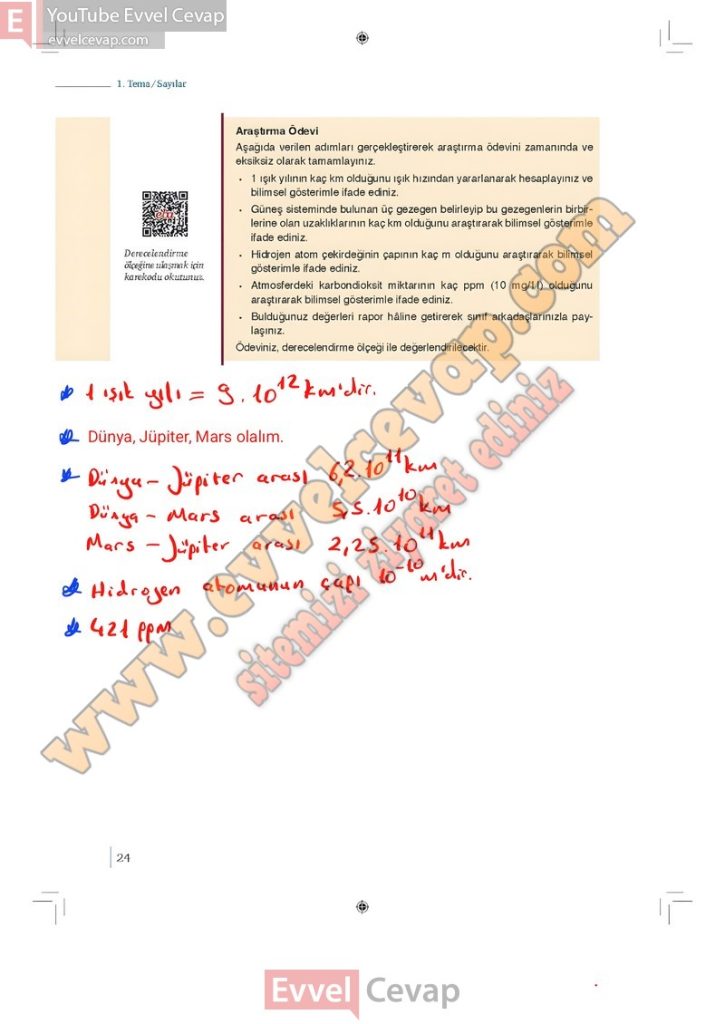9. Sınıf Matematik Ders Kitabı Cevapları Meb Yayınları (1. Kitap) Sayfa 24