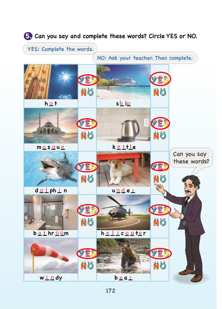Can you say and complete these words? Circle YES or NO. - Evvel Cevap
