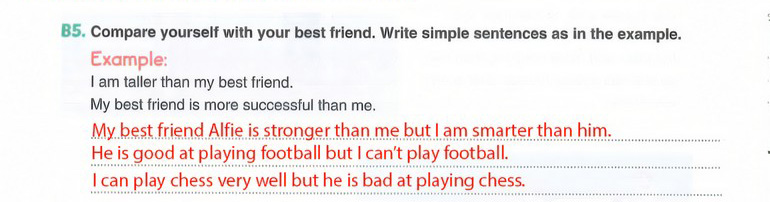 Compare yourself with your best friend. Write simple sentences as in ...