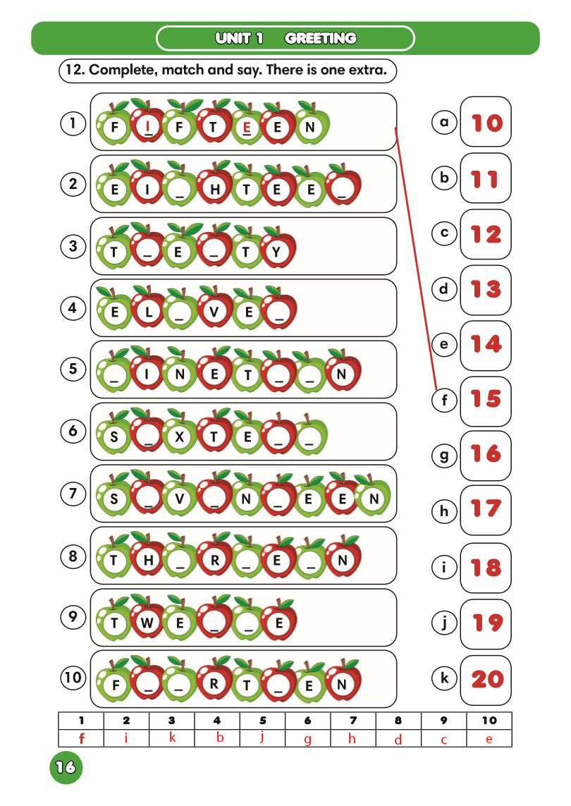 Complete, match and say. There is one extra.