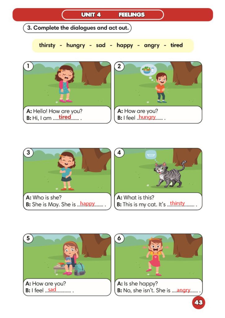 Complete the dialogues and act out. - Evvel Cevap