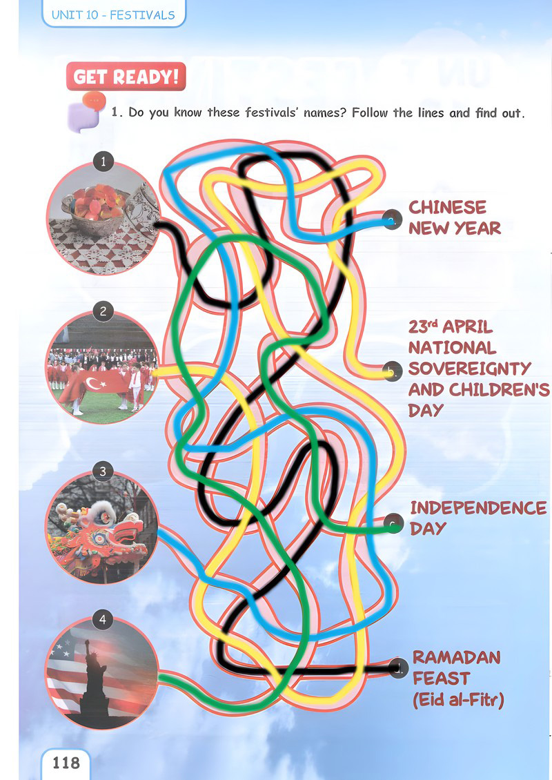 Do you know these festivals’ names? Follow the lines and find out ...