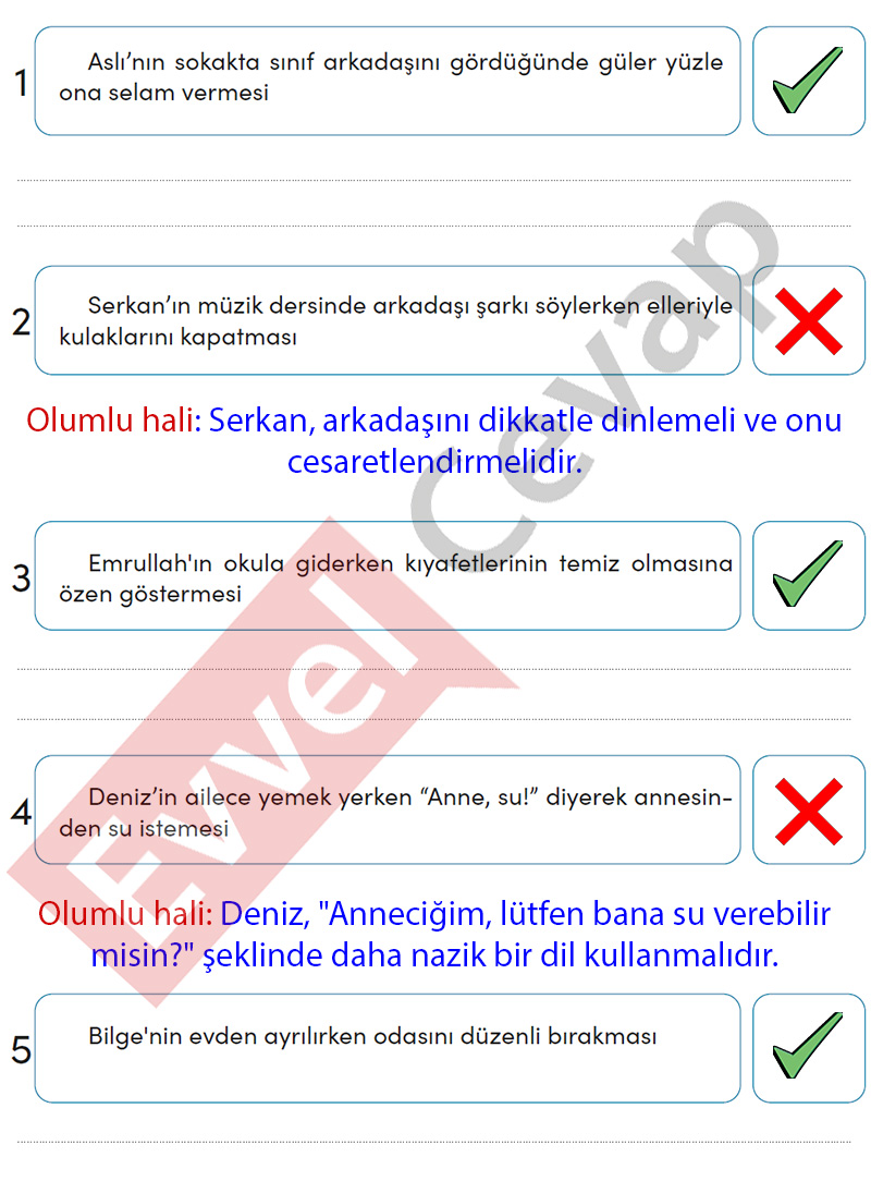 Görgü Kuralları ve Nezaket Ders Kitabı Cevapları Meb Yayınları (1 ...