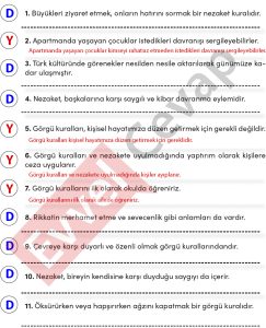 Görgü Kuralları ve Nezaket Ders Kitabı Cevapları Meb Yayınları (1. Kitap) Sayfa 28